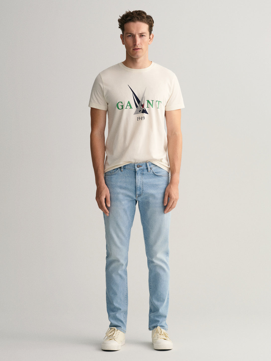 Gant Men Mid-Rise Slim Fit Heavy Fade Sky Blue Jeans – Iconic India